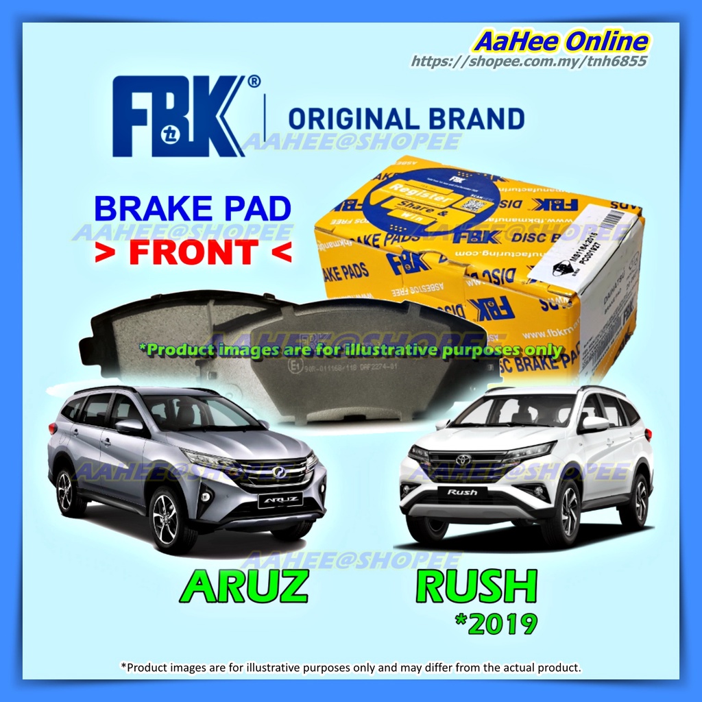 Perodua ARUZ Toyota RUSH F850 Front Brake Pads Depan Brek Pad FBK ...