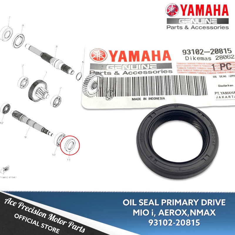 OIL SEAL PRIMARY DRIVE MIO i125/Nmax/Aerox 93102-20815 YAMAHA | Shopee ...