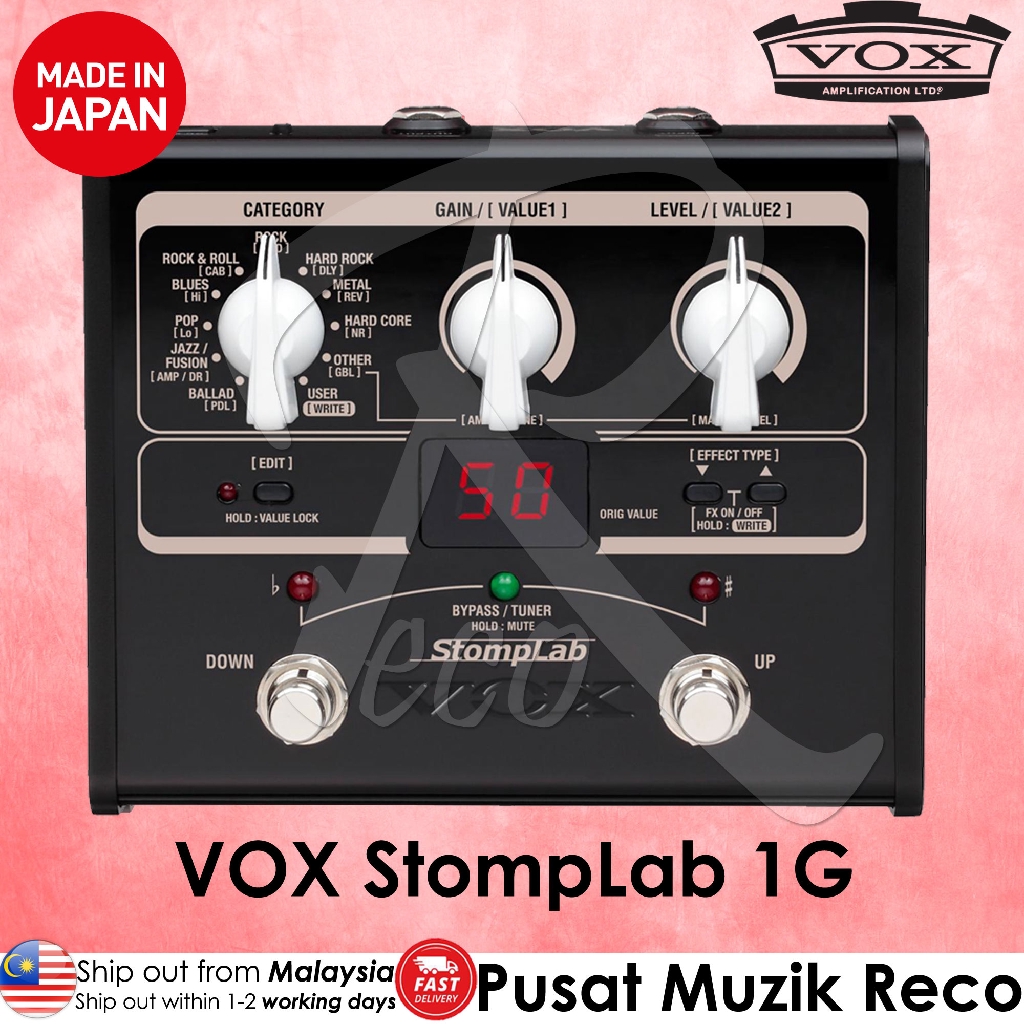 Vox StompLab 1G Guitar Multi Effect Pedal Modeling Guitar Effect Processor - Made in Japan ...