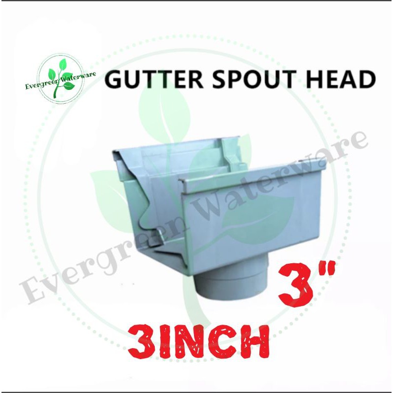 PVC Rain Gutter Spout Head 3" / Arensi-Marley F300 Grey Gutter Spout Head | Shopee Malaysia