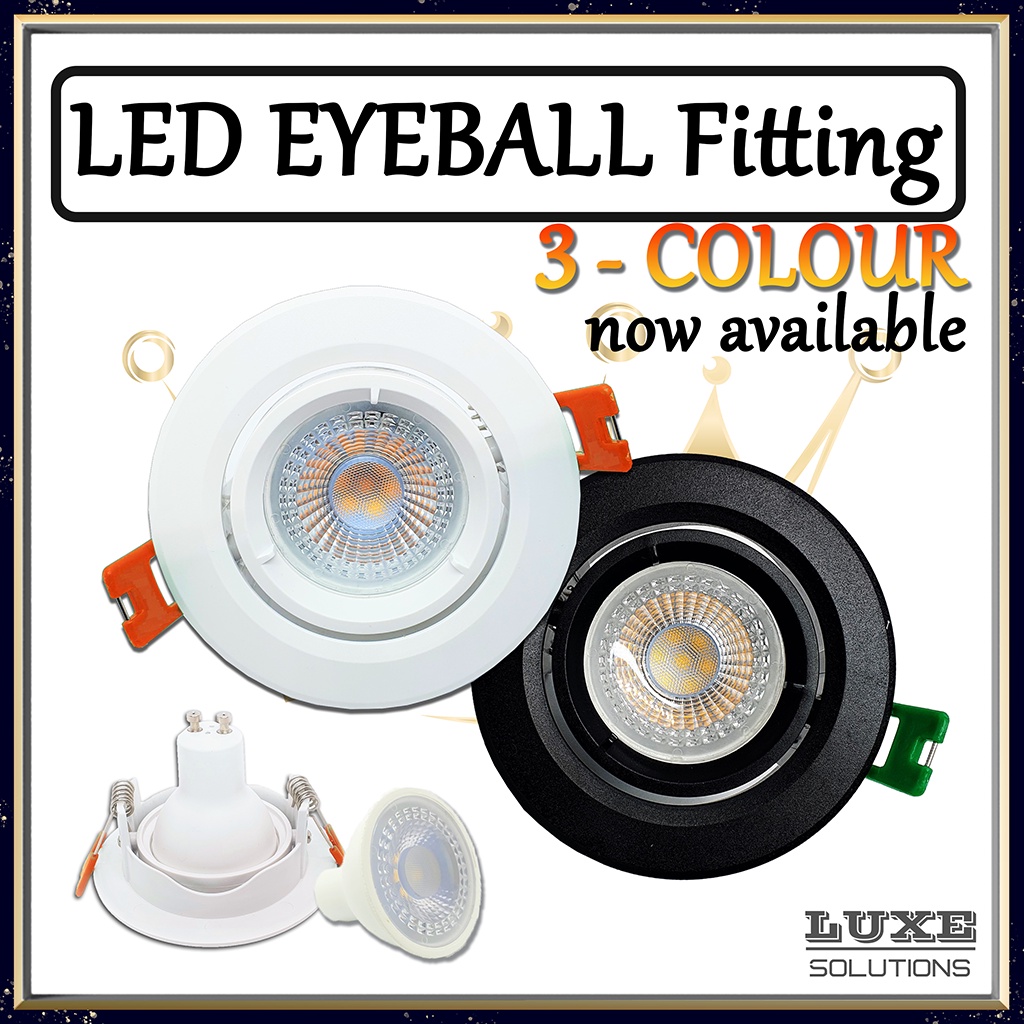 LED Recessed Eyeball Fitting Complete Set with GU10 bulb and holder ...
