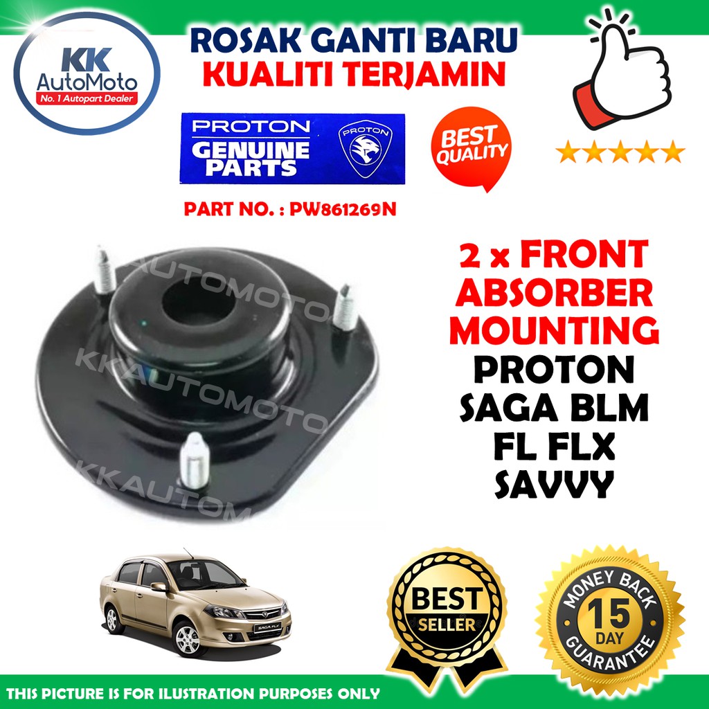 2 Biji - Genuine Original Front Absober Mounting - Proton Saga BLM FL ...
