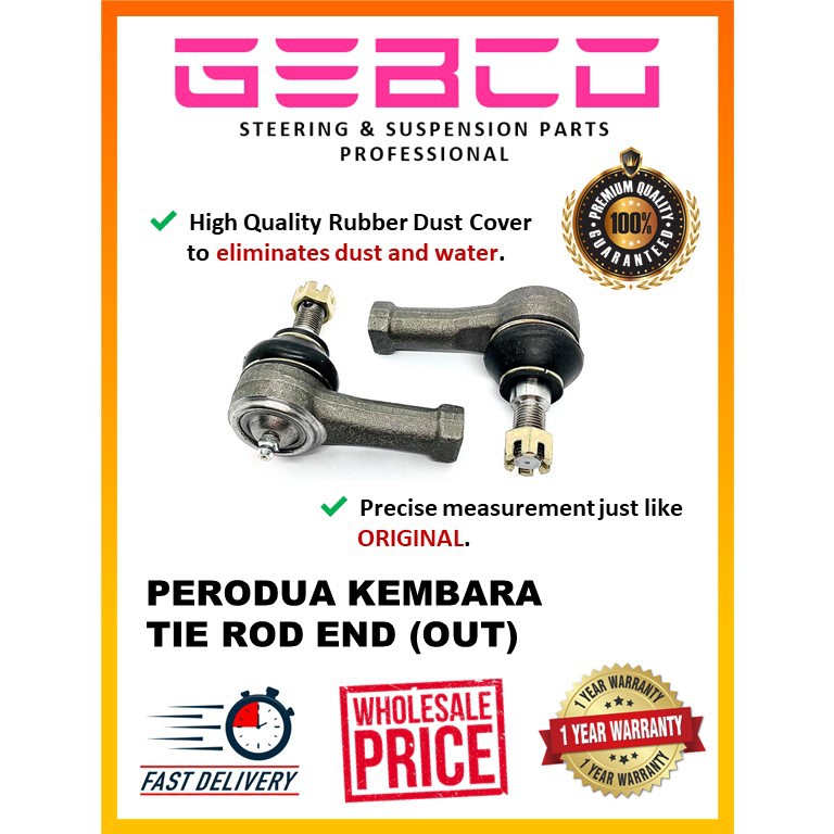 🔥PREMIUM TIE ROD END (OUTER) PERODUA KEMBARA SET (2PCS) 【GEBCO】 45046 ...