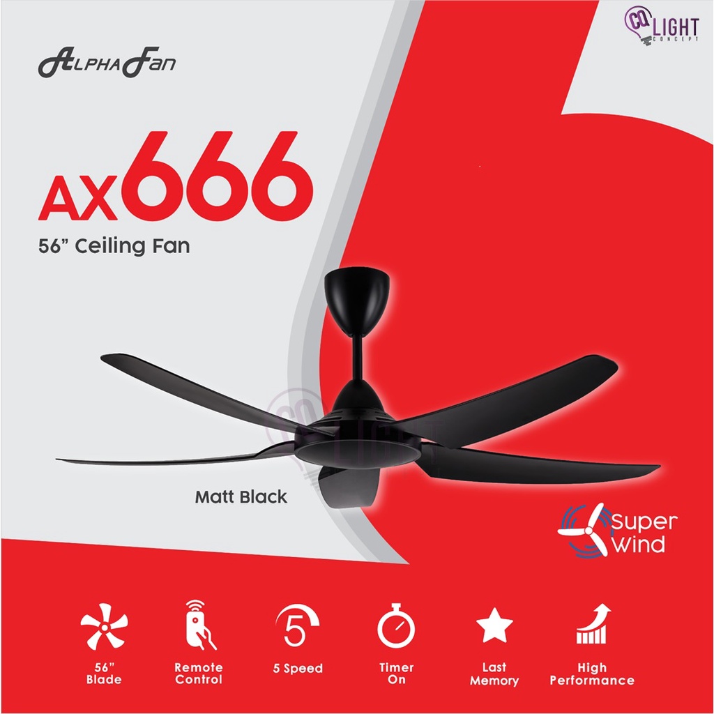 Alpha Cosa EX9 56"/40" DC Motor , 12+12 Speed Remote Control Super Wind ...