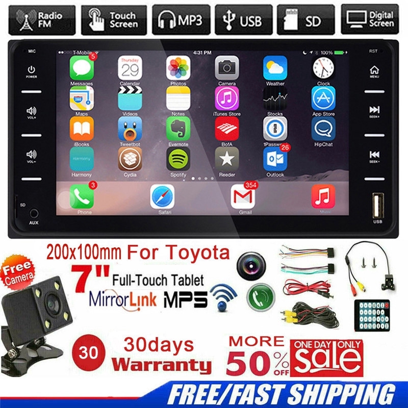 7" Universal Bluetooth Car Radio Stereo MP5 Player For Toyota 2 Din ...