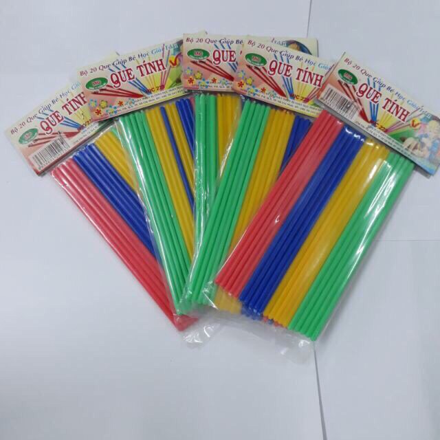Bag of 20 Colorful Plastic Counting Sticks to Help Children Learn Math ...