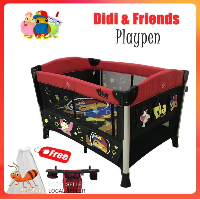 Didi & Friends Playpen With Diaper Change & Mosquito Net | Playpen ...