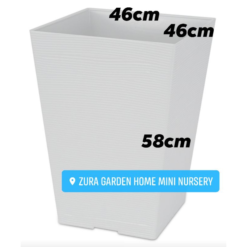 2pcs FELTON SQUARE FLOWER POT FBL2516 WHITE GREY BLACK | LARGE/ FREE ...