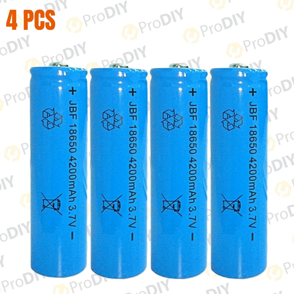 3.7V Bateri Boleh Cas Semula Rechargeable LI-ION Battery 18650 4200mAH Blue ( Flat / Button ...