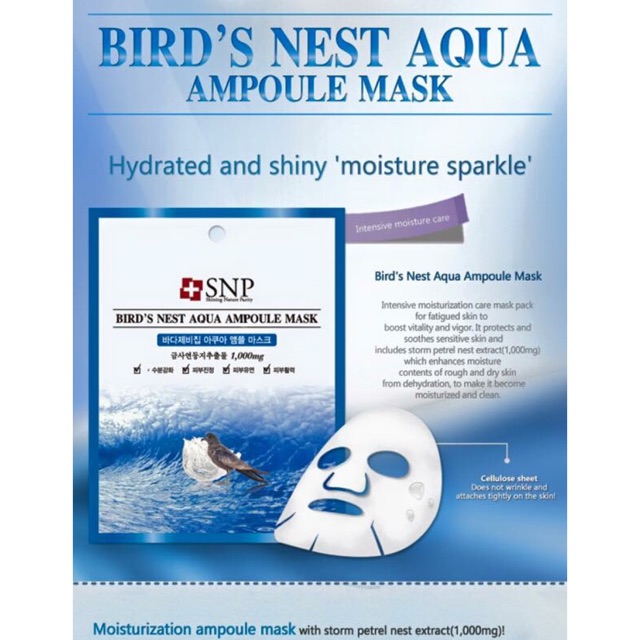 SNP Genuine Korea Bird'S Nest Aqua Ampoule Mask | Shopee Malaysia