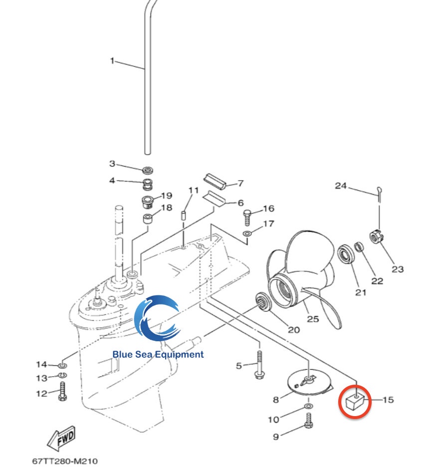 Original Lower Unit Anode for Yamaha Outboard 40HP (E40X) - 67C-45251 ...