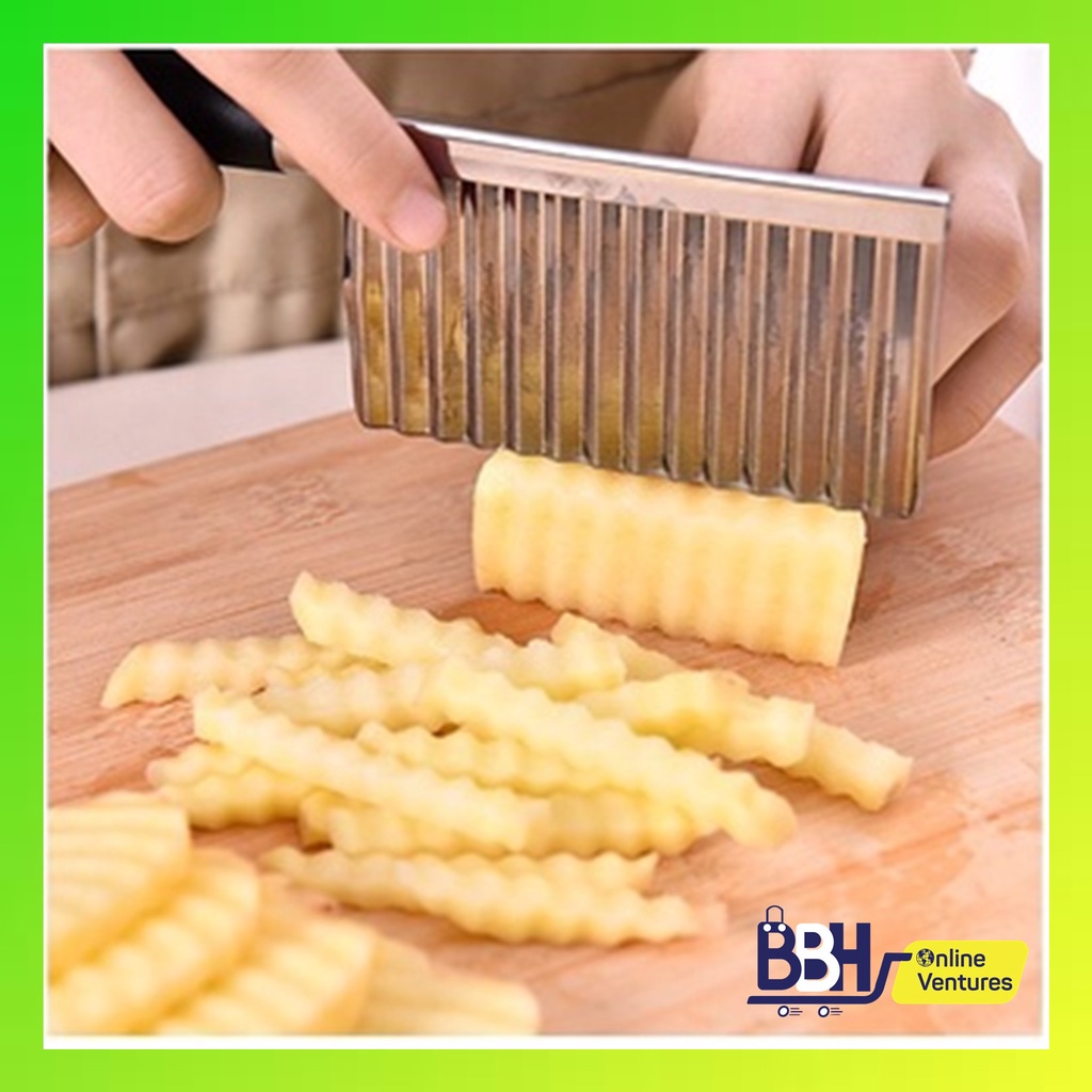Stainless Steel Potato Blade Chip Vegetable Fruit Crinkl Wavy Cutter ...