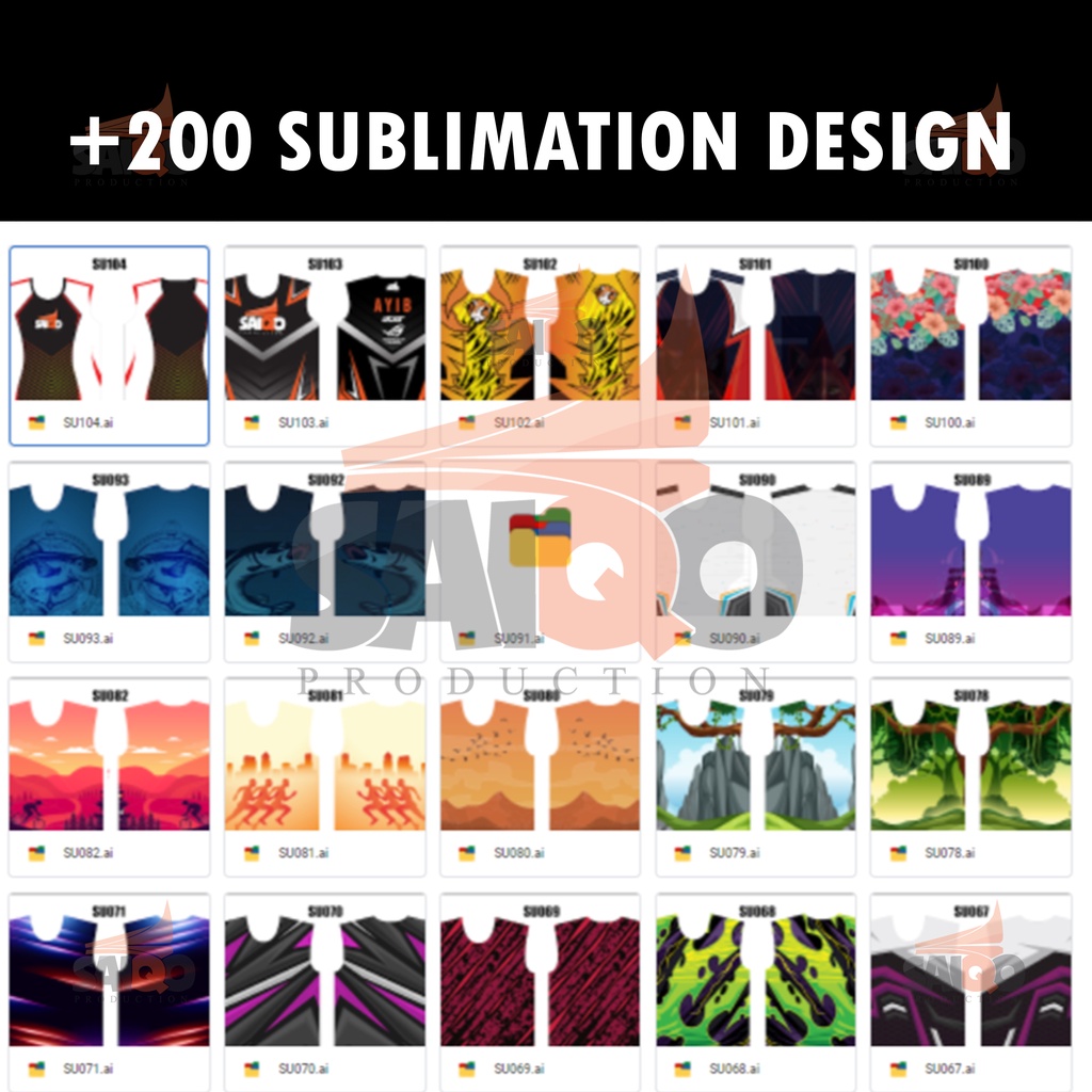 200 Template Design Sublimation(File in Ai) + Free 150 Mock up(psd ...