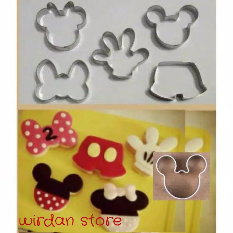 (100gr) Mickey Minnie Mouse Miki Biscuit Cutter Cookie Cookie Mold ...