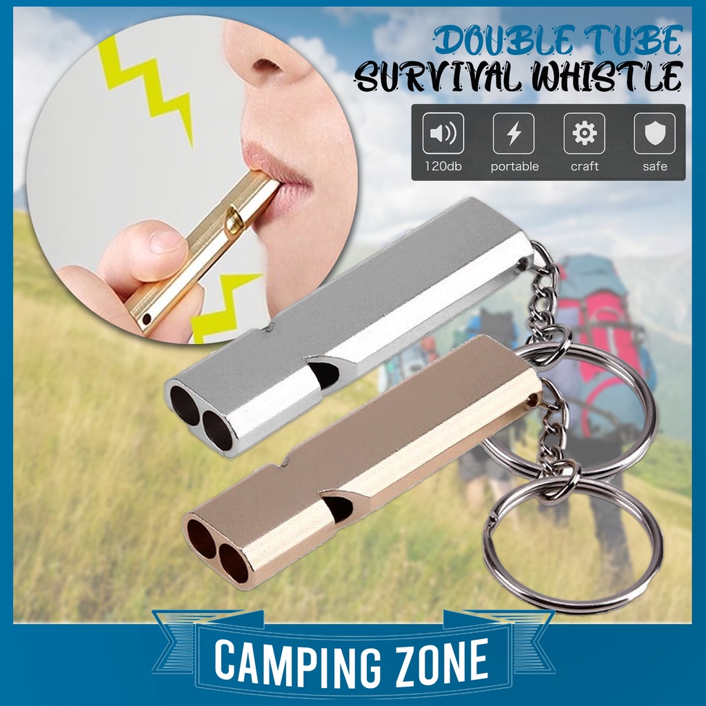 Outdoor Survival Whistle Double Pipe Whistle Stainless Steel Loud ...