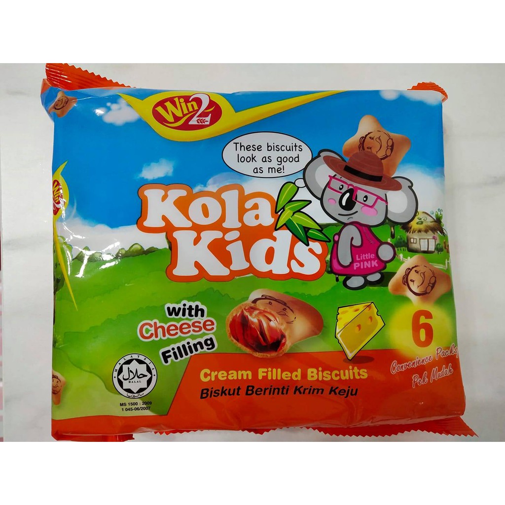 Win2 Kola Kids Biscuits with Cheese Fillings 96g | Shopee Malaysia