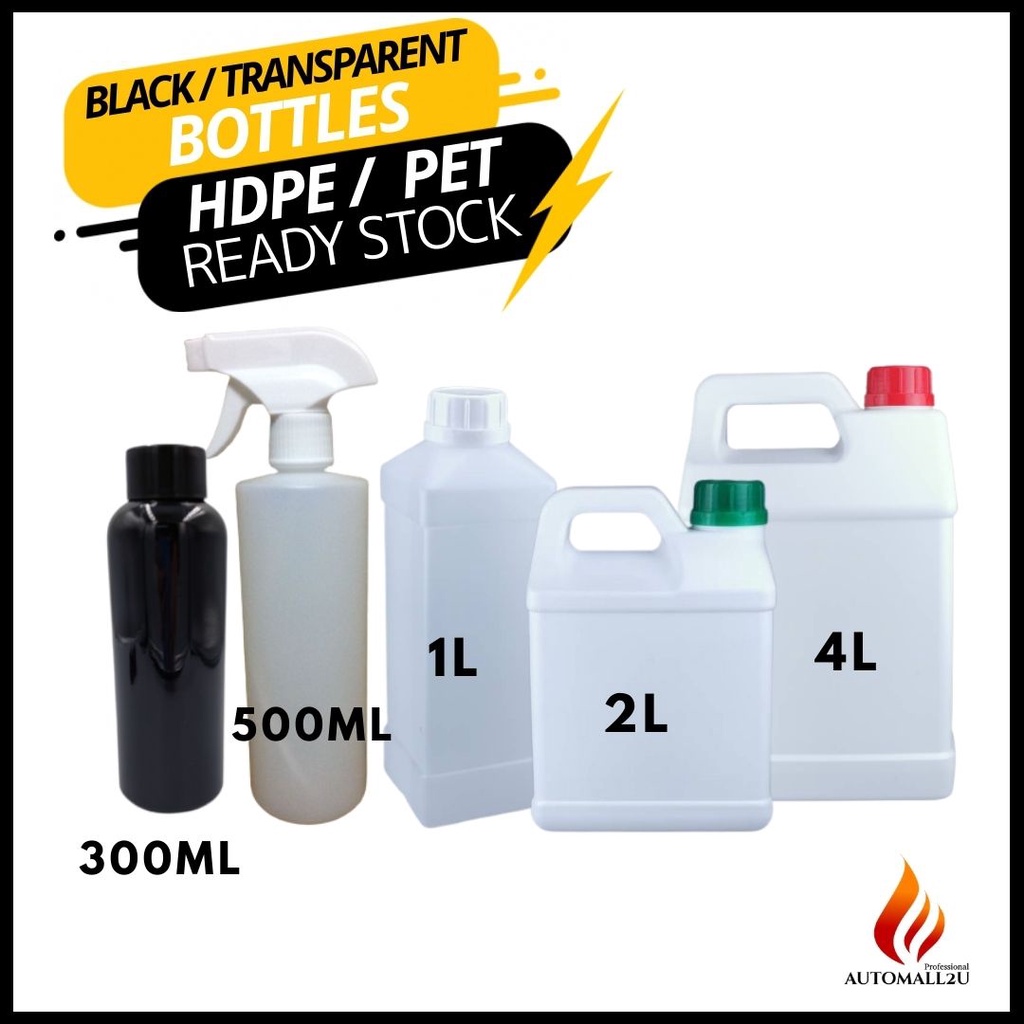 300ml Black/500ml /1L/2L/4L HDPE Bottle / PET Bottle/ PETG Black Bottle/ Tong Air /Jerry Can ...