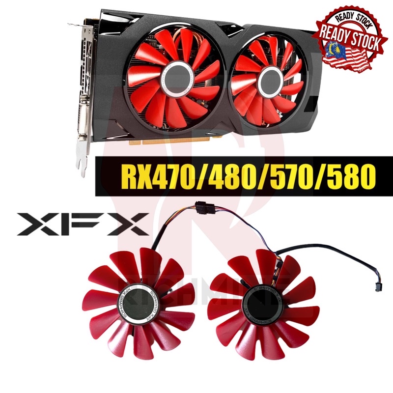 {ReadyStock} XFX RX470 RX480 RX570 RX580 FAN Replacement GPU GAMING | Shopee Malaysia