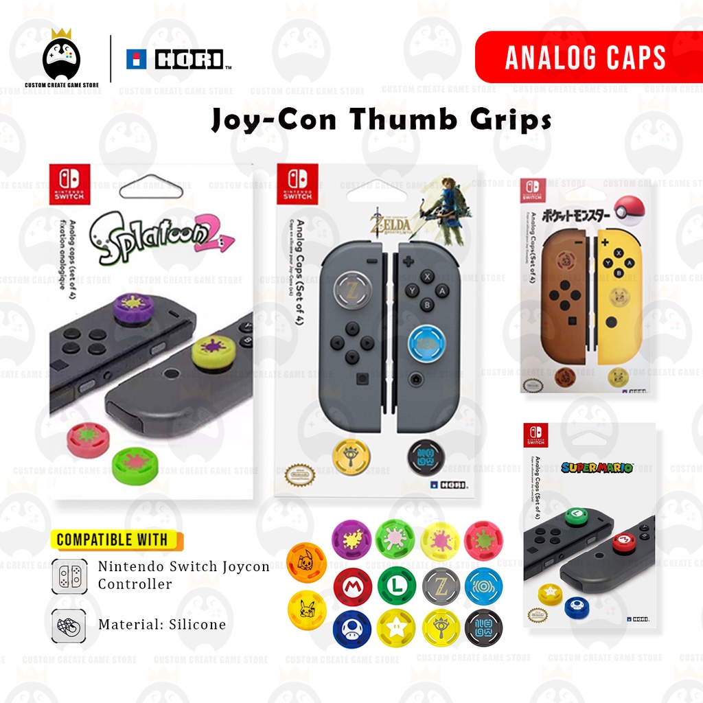 Nintendo Switch JOYCON Caps Silicone Thumb Stick Grip Cover Case Cap ...