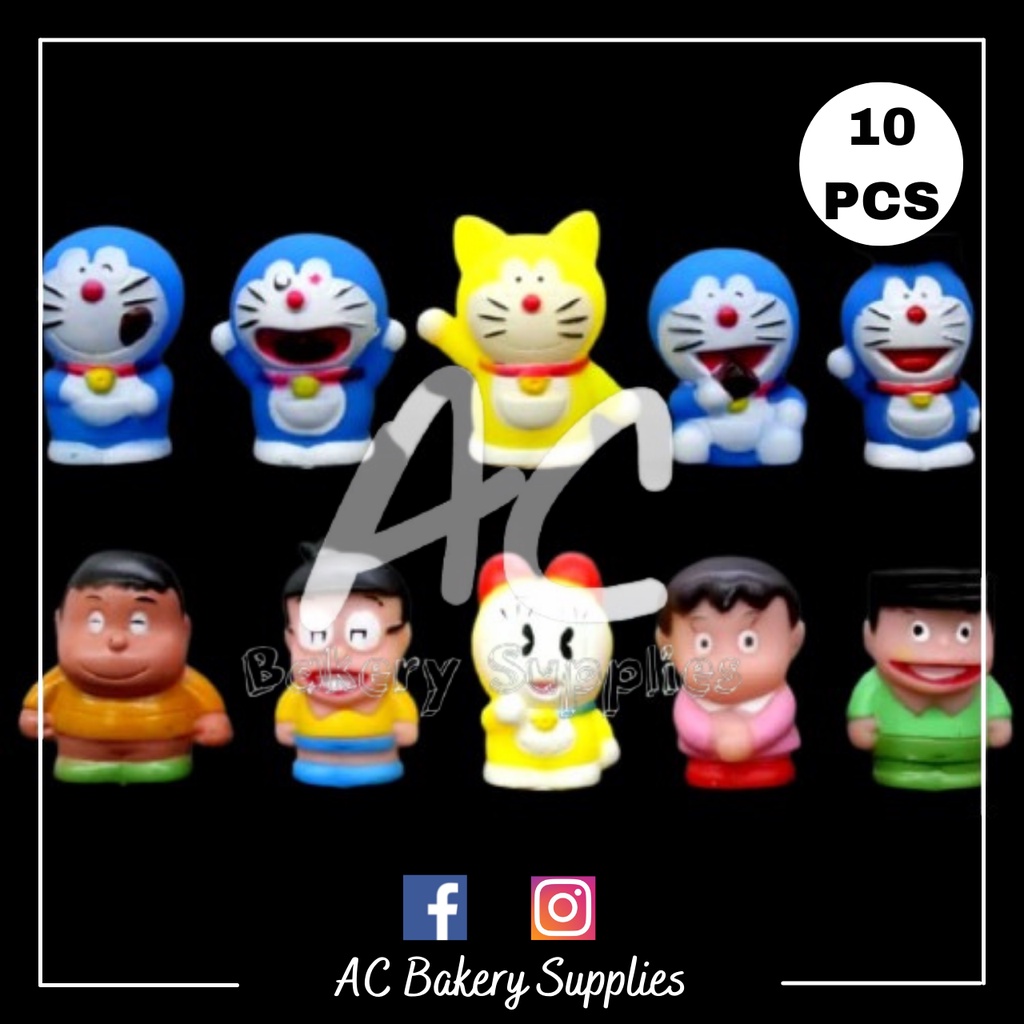 [READY STOCK] Doraemon 10pcs Set Cake Toy Topper / Decoration Patung ...