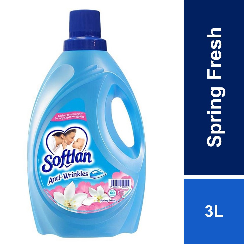 Softlan Anti Wrinkles Fabric Softener Spring Fresh 3L | Shopee Malaysia