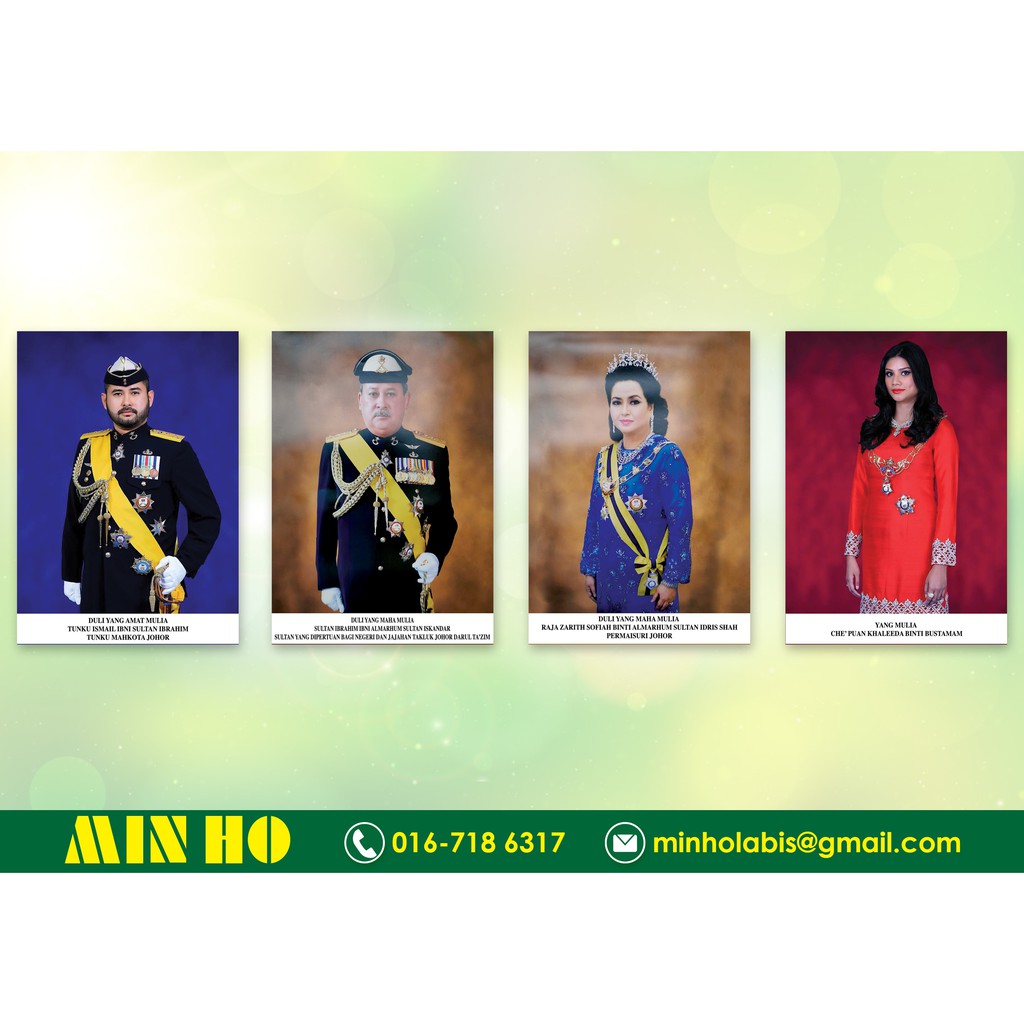 Sultan Johor, Permaisuri Johor Full Set Poster (Custom Design) UV ...