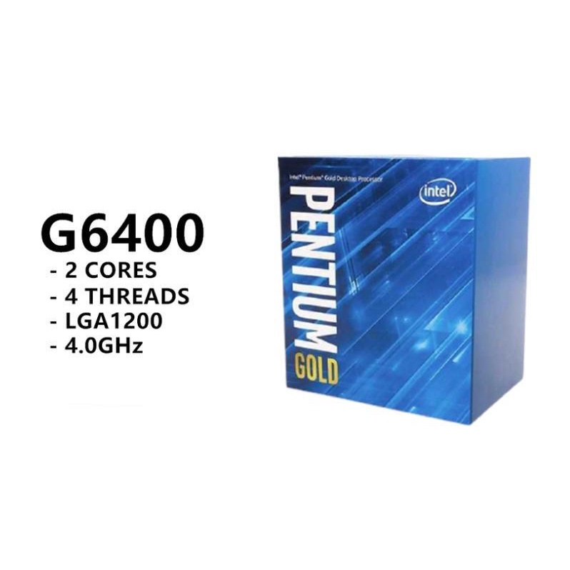 Intel Pentium Gold G6400 2 Cores 4 Threads LGA1200 Desktop Processor ...