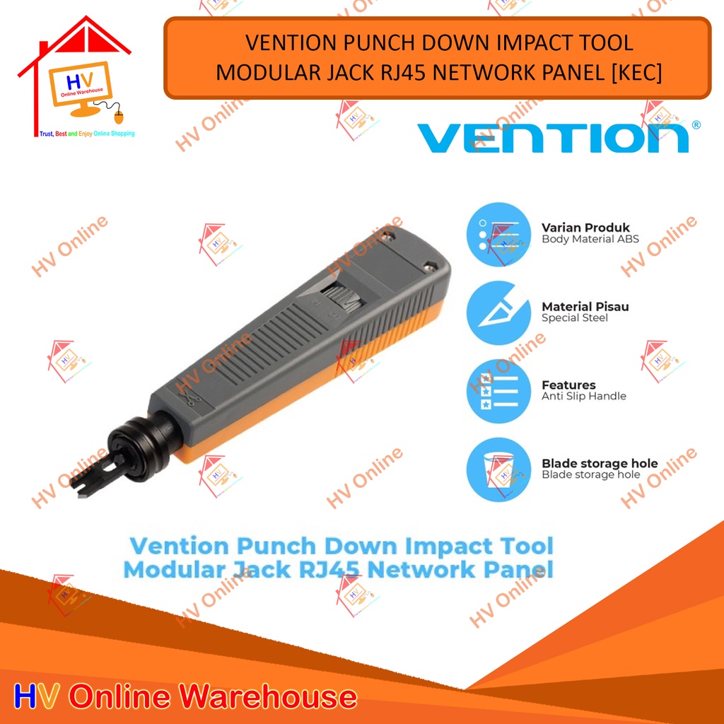 Vention Punch Down Impact Tool Modular Jack RJ45 Network Panel [KEC ...