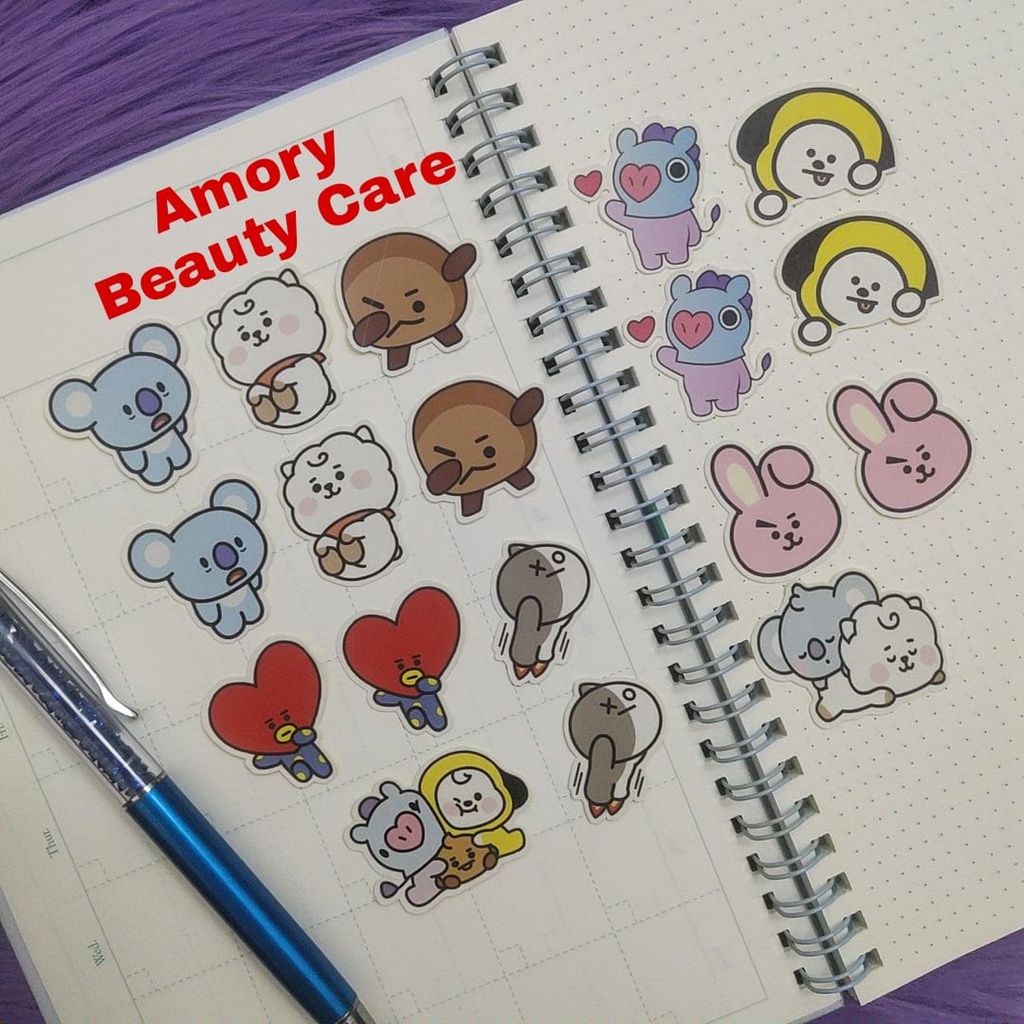 Bts Chibi Sticker Pack Dynamite Edition / BTS Aesthetic Sticker / BT21 ...