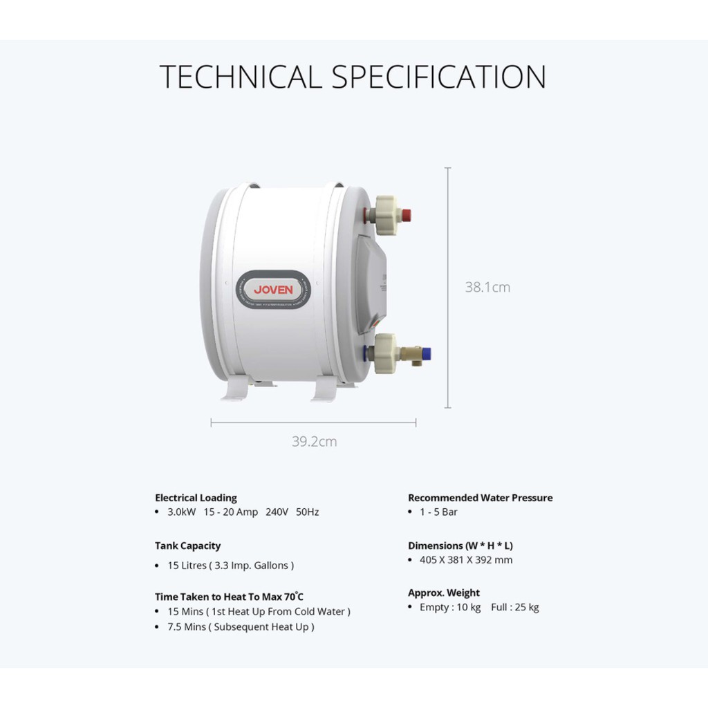 [FREE SHIPPING] Joven Horizontal Storage Tank Water Heater JH15 JSH25 ...