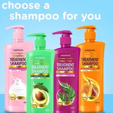 Watsons Treatment Shampoo 400ml (Yogurt, Honey, Avocado, Milk Protein ...