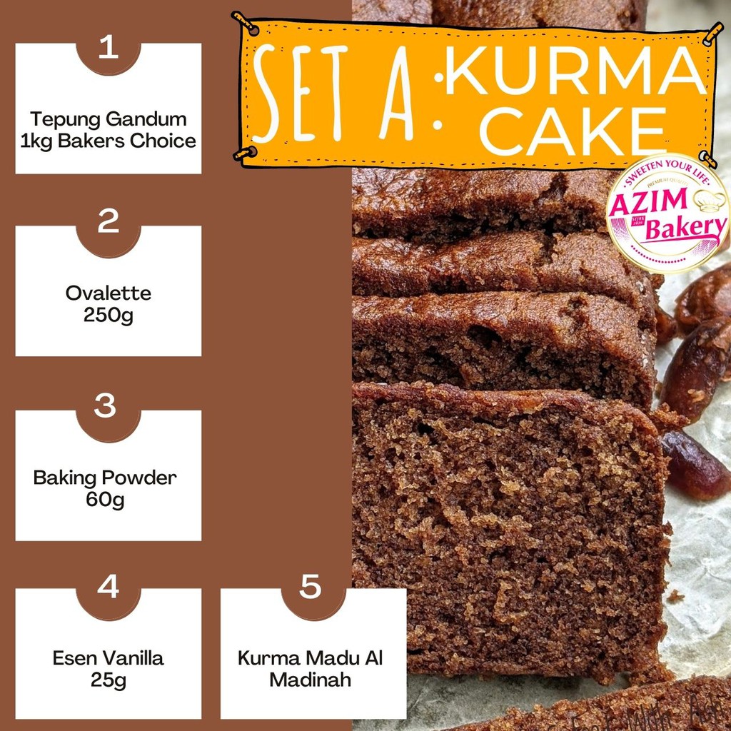 Set Raya Kek Kurma Madu | Combo Set Kek Kurma Walnut Kismis Prune | All ...