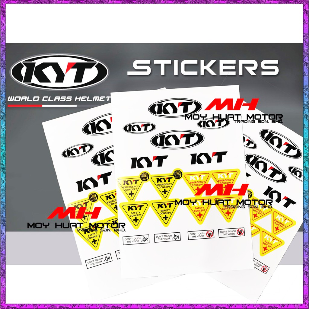 KYT MHR ARAI SHOEI STICKER VISOR LOGO KYT SAFETY CONCEPT EMERGENCY ...
