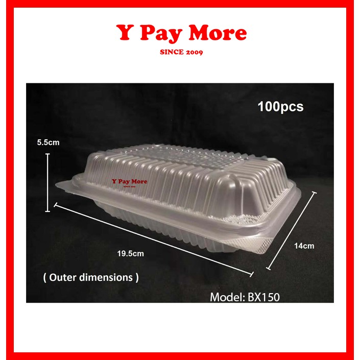 Benxon 100Pcs± Lunch Box / Disposable PP Plastic Food Box / Bento Box ...