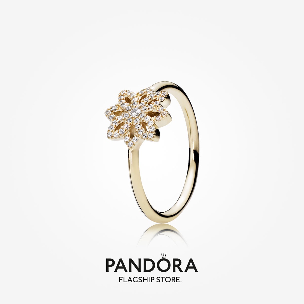 Pandora Silver Ring Charm ring 14K Gold Lace Botanique Ring F596 ...