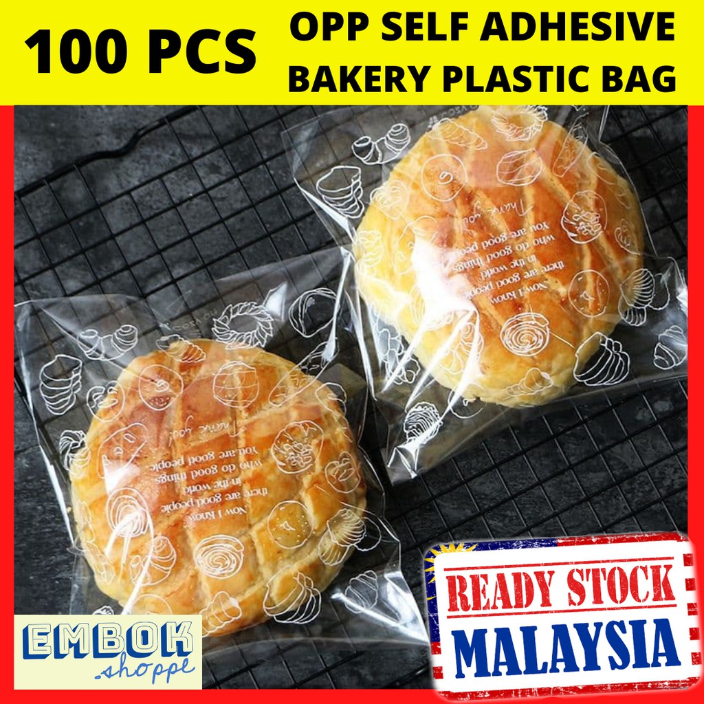 [READY STOCK] 100PCS OPP SELF ADHESIVE BAKERY THICK PLASTIC BAG ...