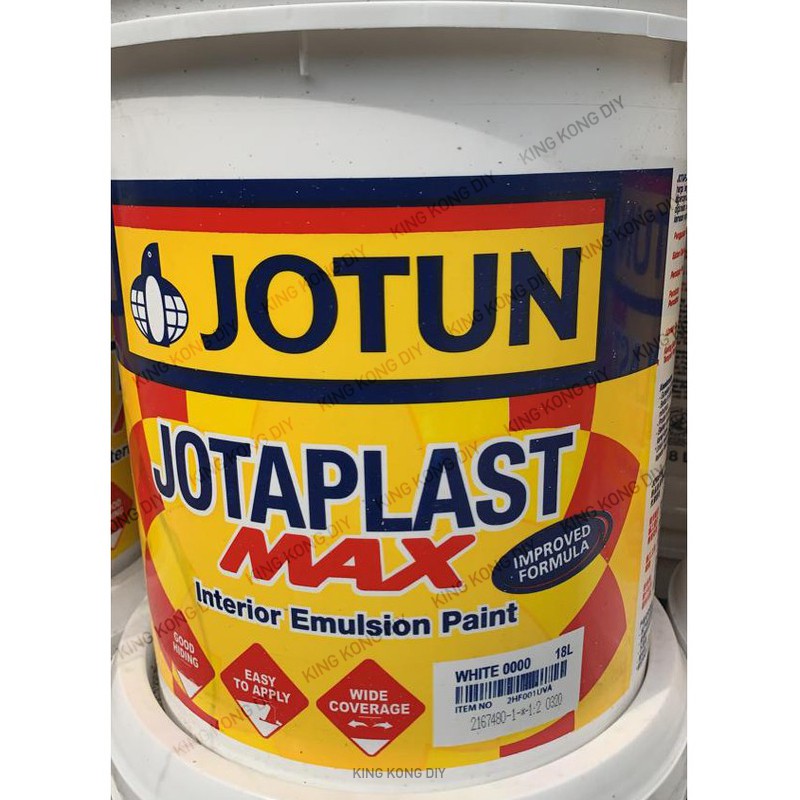 18L JOTUN Jotaplast Max 0000 White Paint KCC Evamaxx Interior Undercoat ...