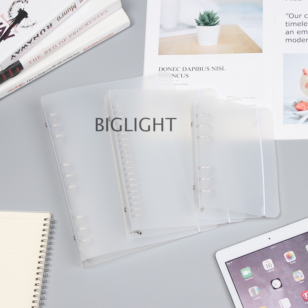 A4 Matte Transparent Ring Binder Notebook Case Loose-Leaf Notebook ...