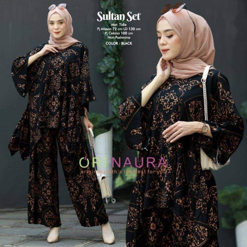 READY STOCK SET MUSLIMAH 2IN1 BLOUSE + PANTS SET SULTAN VIRAL | Shopee ...