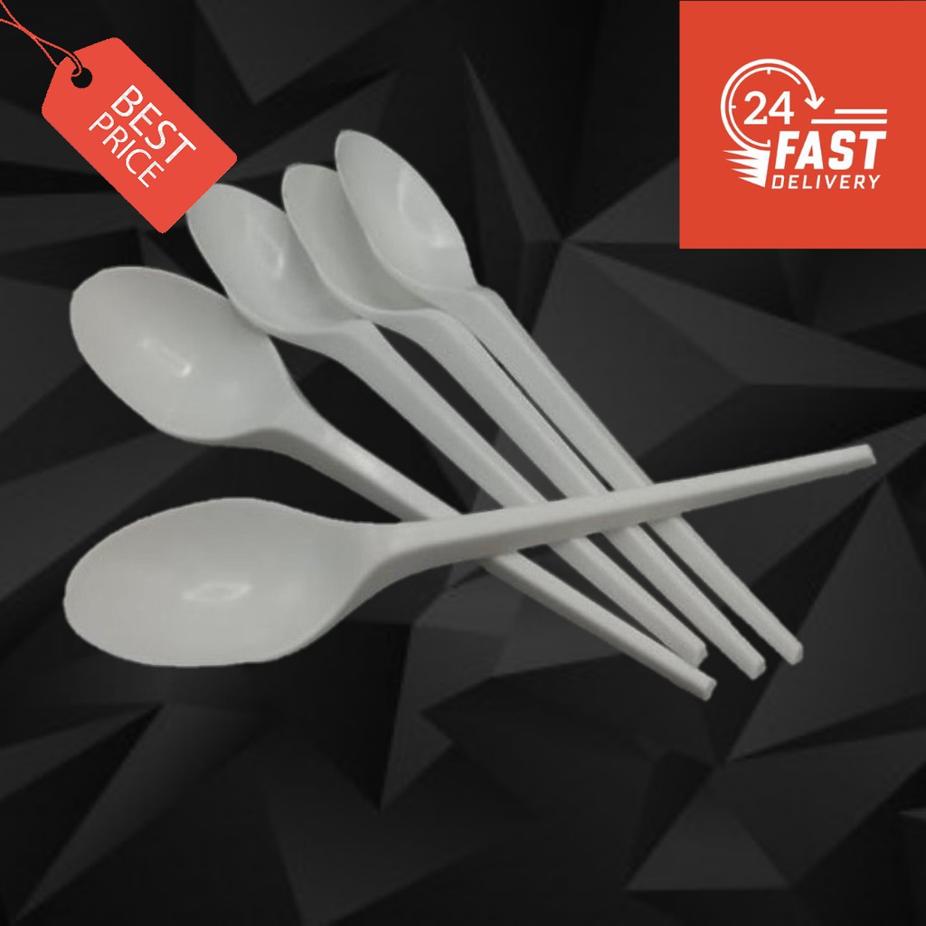 Plastic Spoon ( 50pcs ) - Disposable Plastic Cutlery (READY STOCK ...