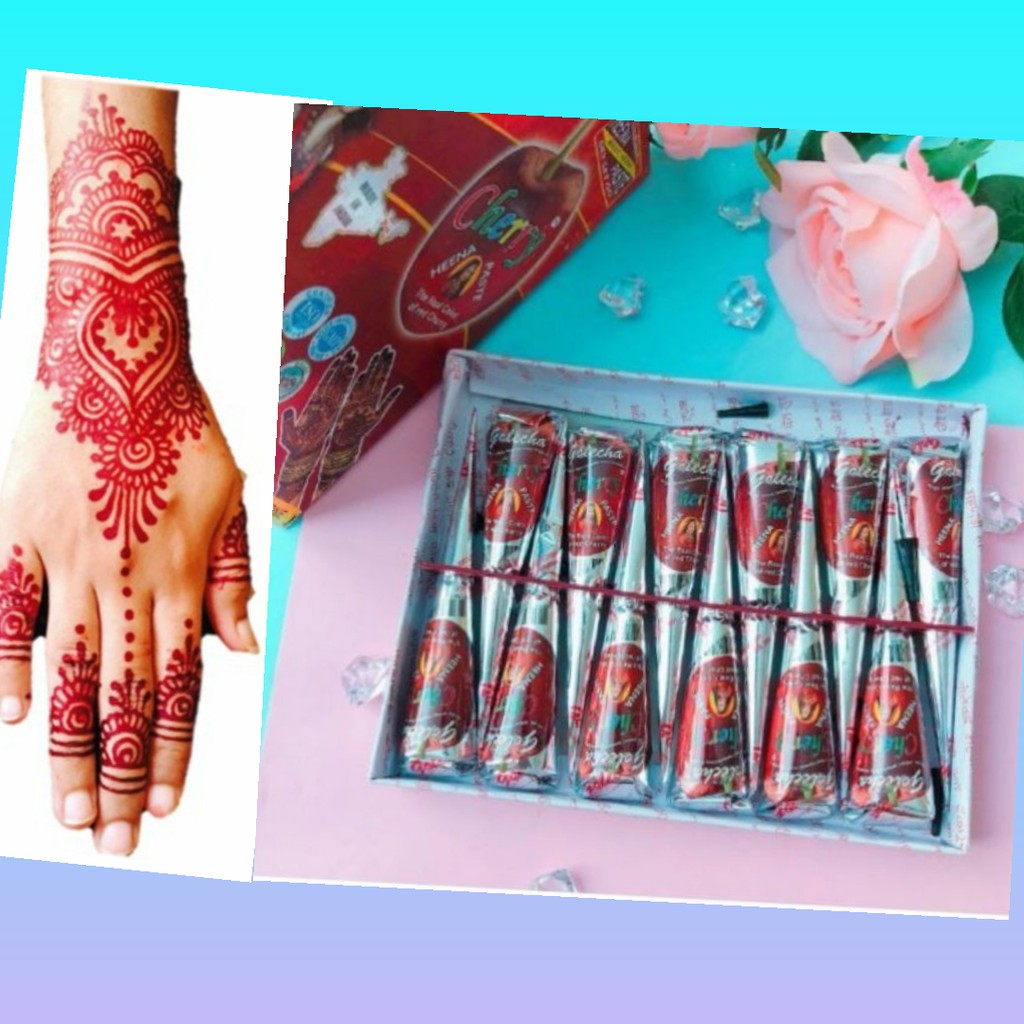 Golecha Cherry Henna Cones 12 pcs harga by golecha henna Latest Batch ...