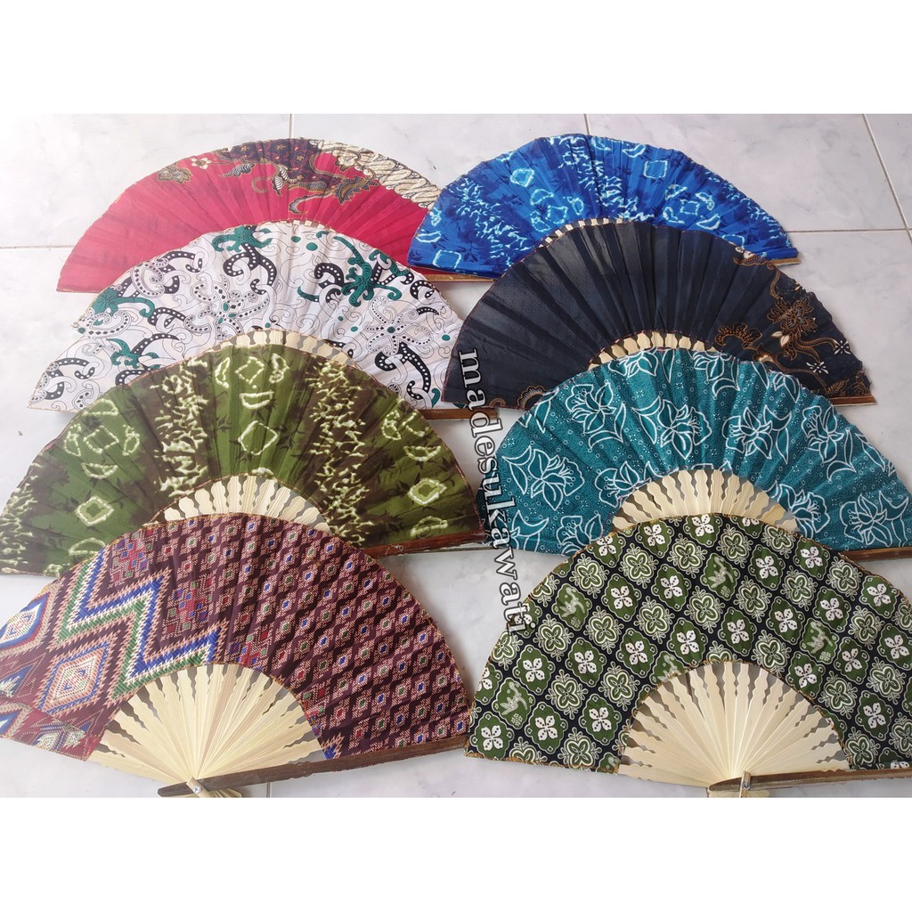 Balinese batik Fan 28cm diameter 50cm | Shopee Malaysia