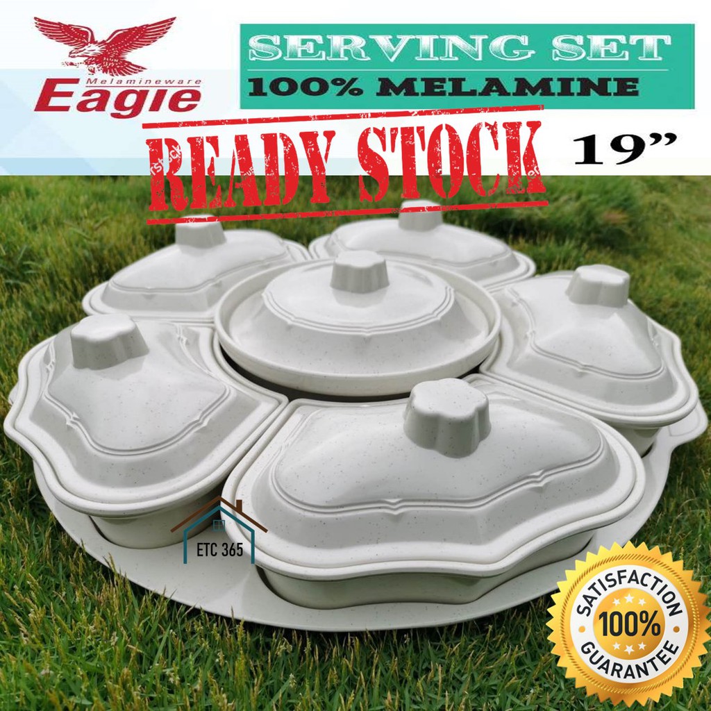 100% Pure Melamine Marble Stone Colour Party Set Hidangan Tulen Berat ...