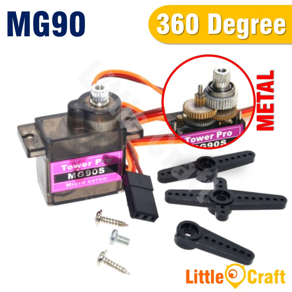 SG90 SG90S MG90 MG90S 180 360 Degree Gear Servo Tower Pro compatible ...