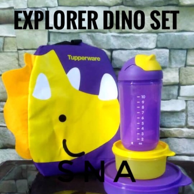 TUPPERWARE LITTLE EXPLORER DINO-SET WITH BAG (4pcs) | Shopee Malaysia