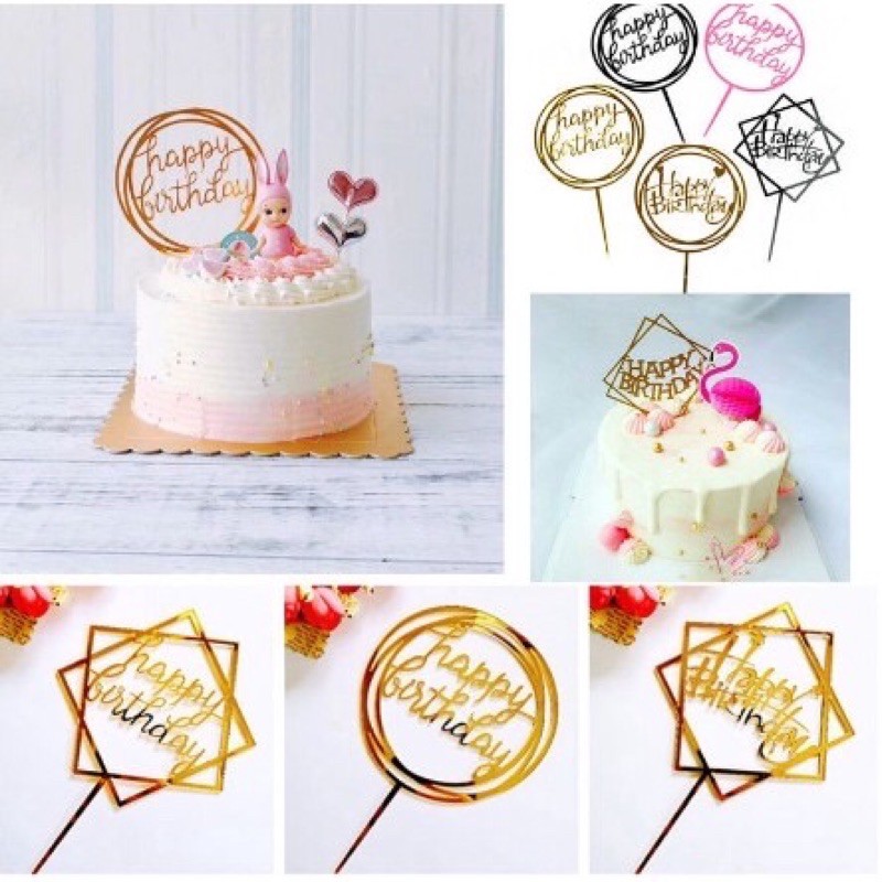 READY STOCK -DIY Cake Topper Birthday / Cake Topper Acrylic Plastic ...