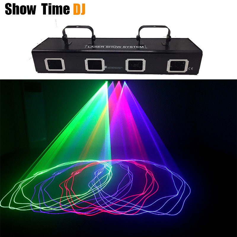 High Bright 4 Head Dj Laser Red Blue Green Pink Disco Lazer Beam Line ...