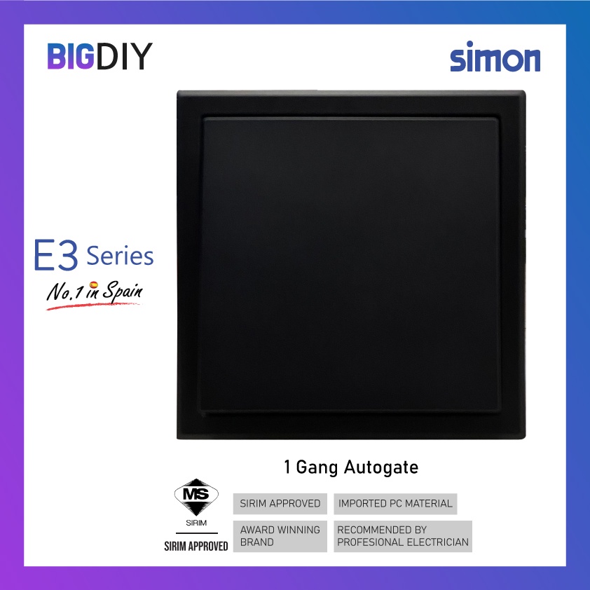 🔥13A Buy 2 Free 1🔥SIRIM!! No.1 Brand - SIMON E3 Series (Black) Switch ...