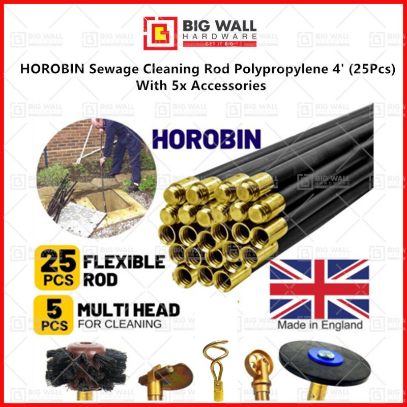HOROBIN Cleaning Rod Head Sewage Drain Scraper Plungers Fork Rubber ...