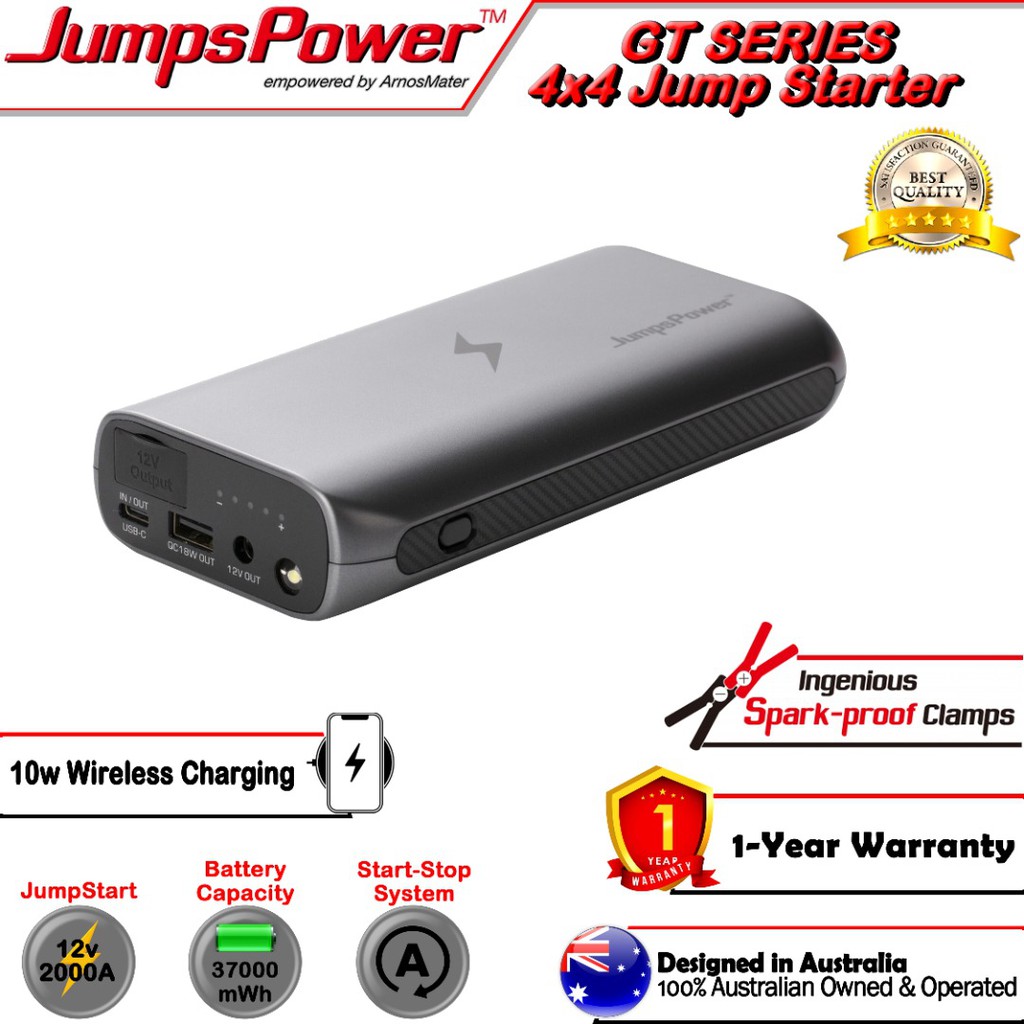 JumpsPower GTS 37000mWh (2000A) Wireless Charger 12V Car Jump Start ...